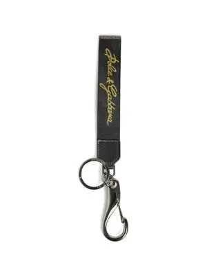 Dolce & Gabbana Logo Print Keychain - Black