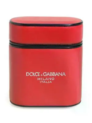 Dolce & Gabbana Logo-print Leather Airpods Case - Red
