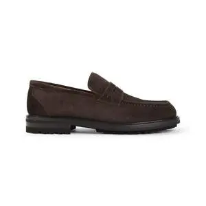 Kiton Suede Penny Loafers - Brown