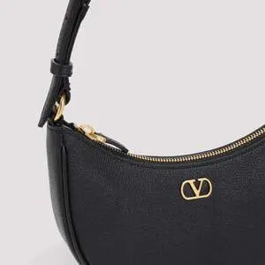 Valentino Garavani Mini Hobo V Logo Signature Handbag - Black