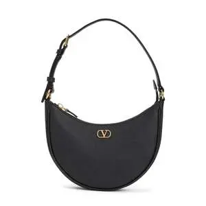 Valentino Garavani Valentino Garavani Mini Hobo V Logo Signature Handbag Black