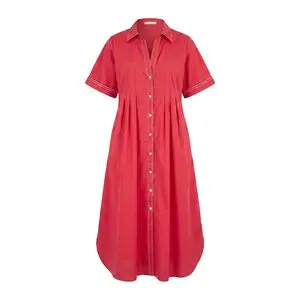 Adrift Clothing Bridget Pleated Dress In Poplin