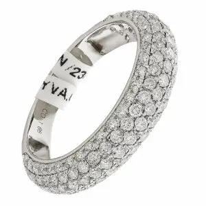 ARTISAN 18k Gold Multi-row Diamond Pave Band Ring - White
