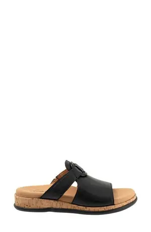 Trotters Ginnie Platform Wedge Slide Sandal - Black