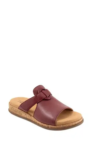 Trotters Ginnie Platform Wedge Slide Sandal Cherry