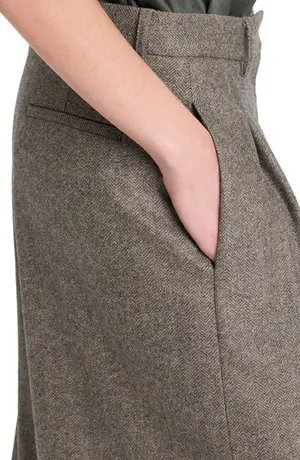 TWP Avery Herringbone Wool Blend Wide Leg Pants