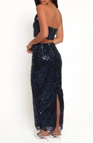 PETAL & PUP Glissy Sequin Tube Top & Maxi Skirt Set