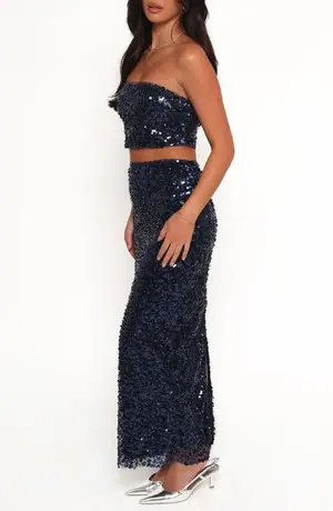PETAL & PUP Glissy Sequin Tube Top & Maxi Skirt Set