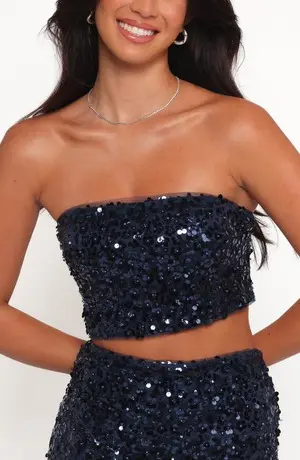 PETAL & PUP Glissy Sequin Tube Top & Maxi Skirt Set