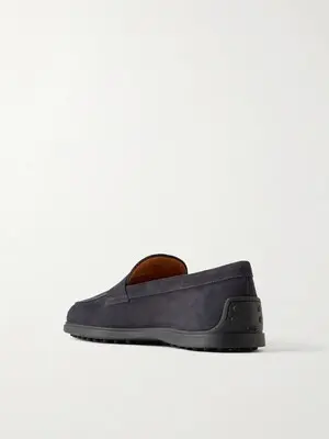 TOD'S Suede Penny Loafers - Gray