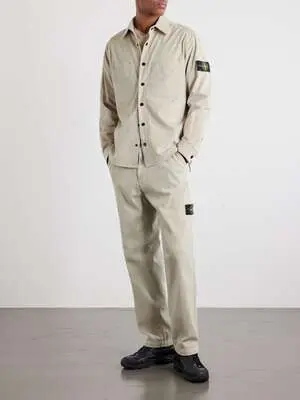 Stone Island Logo-appliquéd Cotton-corduroy Shirt