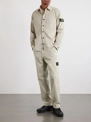 Stone Island Logo-appliquéd Cotton-corduroy Shirt