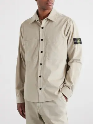 Stone Island Logo-appliquéd Cotton-corduroy Shirt