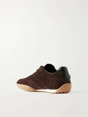 TOD'S Paneled Leather-trimmed Suede Sneakers