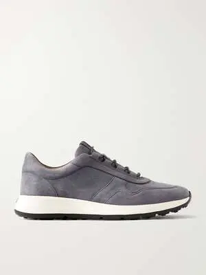 TOD'S Paneled Suede Sneakers - Gray