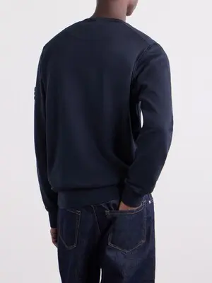 Stone Island Garment-dyed Cotton-fleece Sweatshirt - Blue