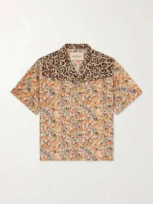Valentino Garavani Camp-collar Printed Silk-satin Shirt - Multi