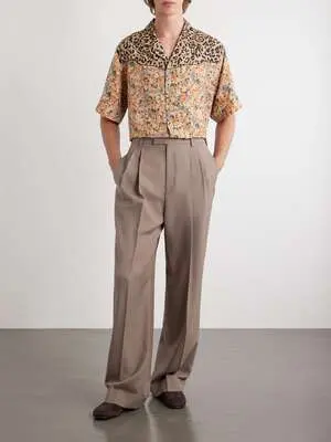 Valentino Garavani Camp-collar Printed Silk-satin Shirt
