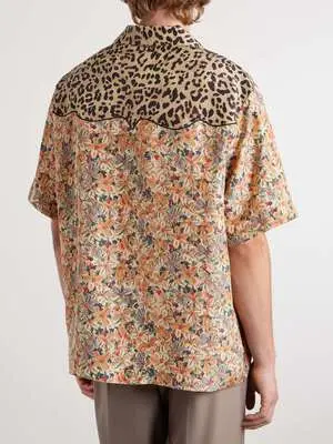Valentino Garavani Camp-collar Printed Silk-satin Shirt