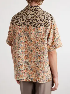 Valentino Garavani Camp-collar Printed Silk-satin Shirt
