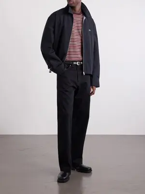 WTAPS Logo-appliquéd Striped Cotton-jersey T-shirt