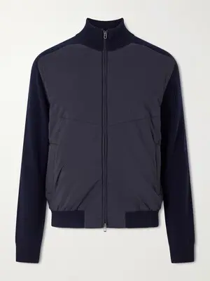 Sease Virgin Wool And Shell Bomber Jacket - Blue