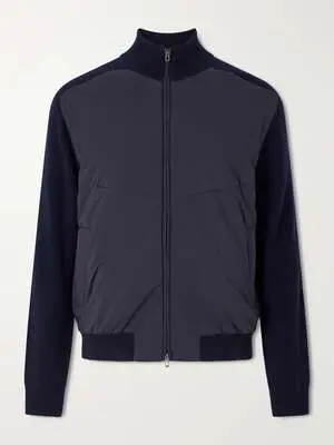 Sease Virgin Wool And Shell Bomber Jacket - Navy