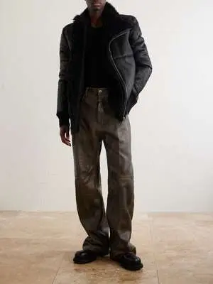 Rick Owens Geth Wide-leg Leather Trousers