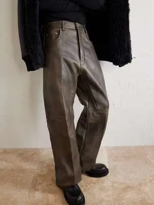 Rick Owens Geth Wide-leg Leather Trousers