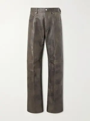Rick Owens Geth Wide-leg Leather Trousers - Brown