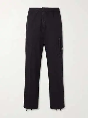 Stone Island Wide-leg Cotton Ripstop Cargo Trousers - Black