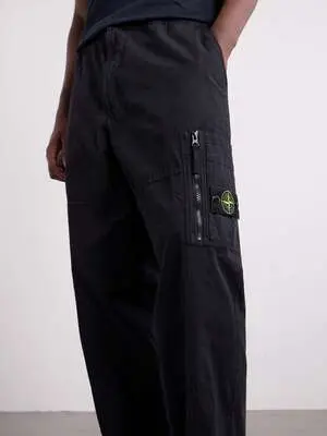 Stone Island Wide-leg Cotton Ripstop Cargo Trousers