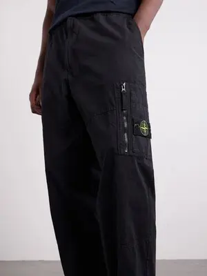 Stone Island Wide-leg Cotton Ripstop Cargo Trousers