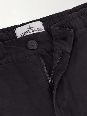 Stone Island Wide-leg Cotton Ripstop Cargo Trousers