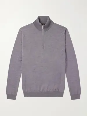SLOWEAR Zanone Flexwool Half-zip Sweater - Gray