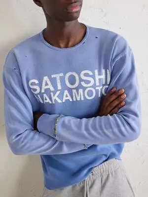 SATOSHI NAKAMOTO Logo-printed Studded Cotton-fleece T-shirt