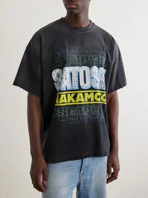SATOSHI NAKAMOTO Escape Reality Logo-print Cotton-jersey T-shirt
