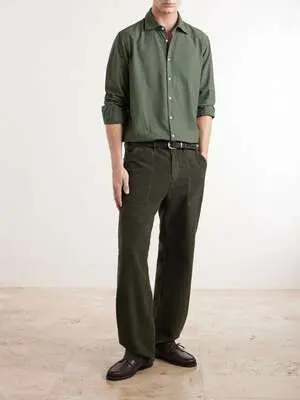 Massimo Alba Straight-leg Brushed Cotton Trousers