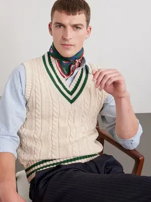 DRAKE'S Printed Cotton And Silk-blend Scarf