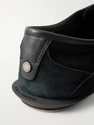 Dolce & Gabbana Suede And Leather Trimmed Low Top Sneakers