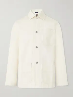 DRAKE'S Denim Overshirt - Neutrals