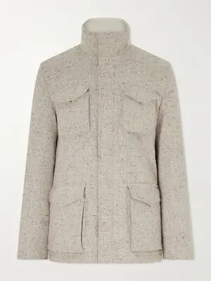 Herno Virgin Wool-tweed Field Jacket - Neutrals