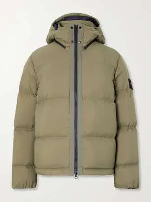 Stone Island Padded Quilted Cordura® Ripstop Hooded Down Jacket - Green