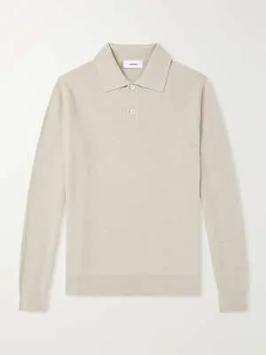 LARDINI Knitted Wool And Cashmere-blend Polo Shirt