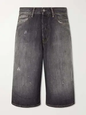 Acne Studios Cotton Denim Shorts - Gray
