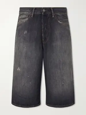 Acne Studios Cotton Denim Shorts - Gray