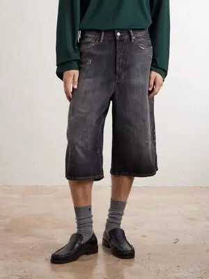 Acne Studios Cotton Denim Shorts - Gray