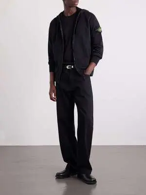 Stone Island Logo-appliquéd Cotton-jersey T-shirt - Black