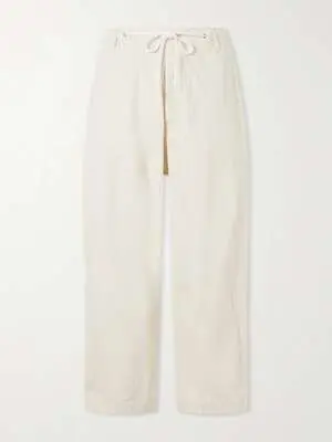 CHERRY LOS ANGELES Wide-leg Cotton Twill Trousers - Ivory