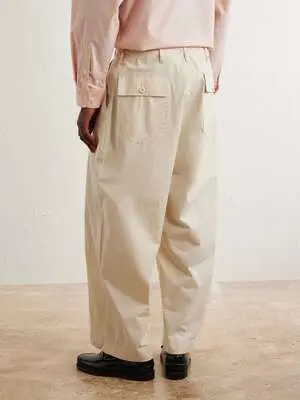 CHERRY LOS ANGELES Wide-leg Cotton Twill Trousers